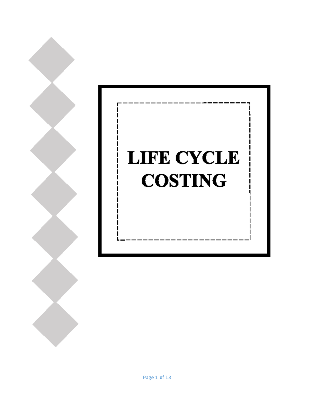 LCC 2 - Life Cycle Costing Past & Practice Paper Questions - Studocu