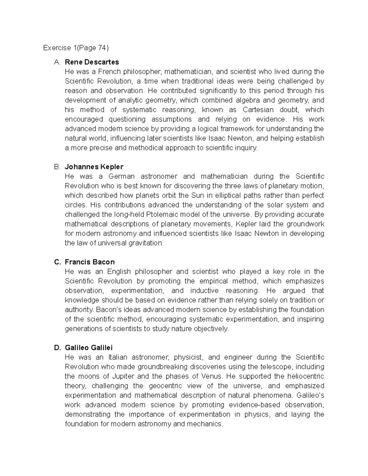 STS - Lecture Notes on Key Figures of the Scientific Revolution - Studocu