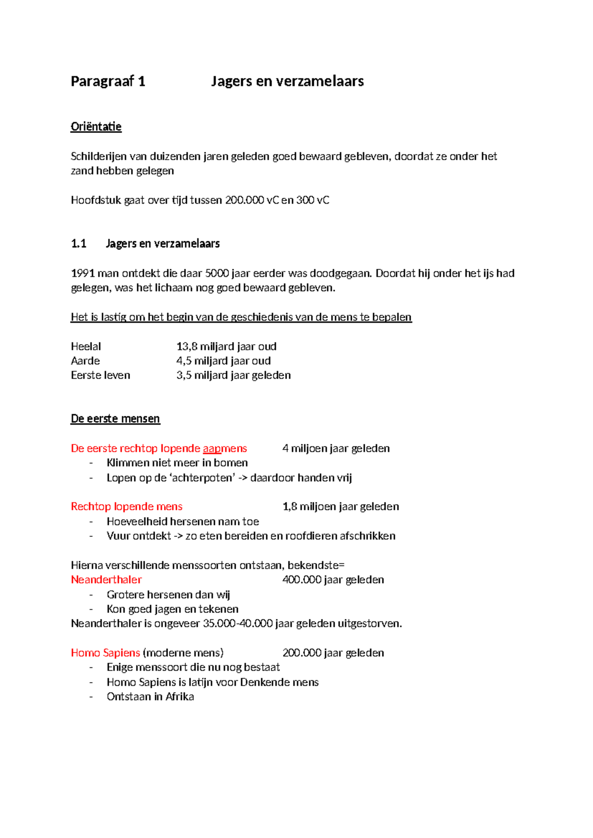 Geschiedenis H1: Jagers, Verzamelaars en de Agrarische Revolutie MEMO ...