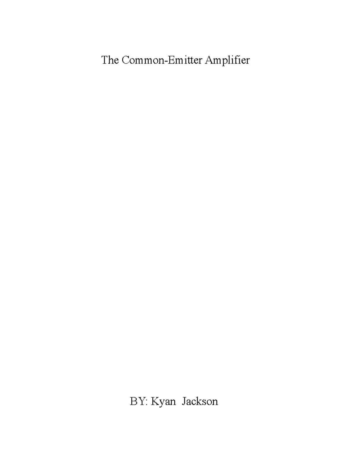 EMT 1255 Lab 8 The Common-Emitter Amplifier - The Common-Emitter ...