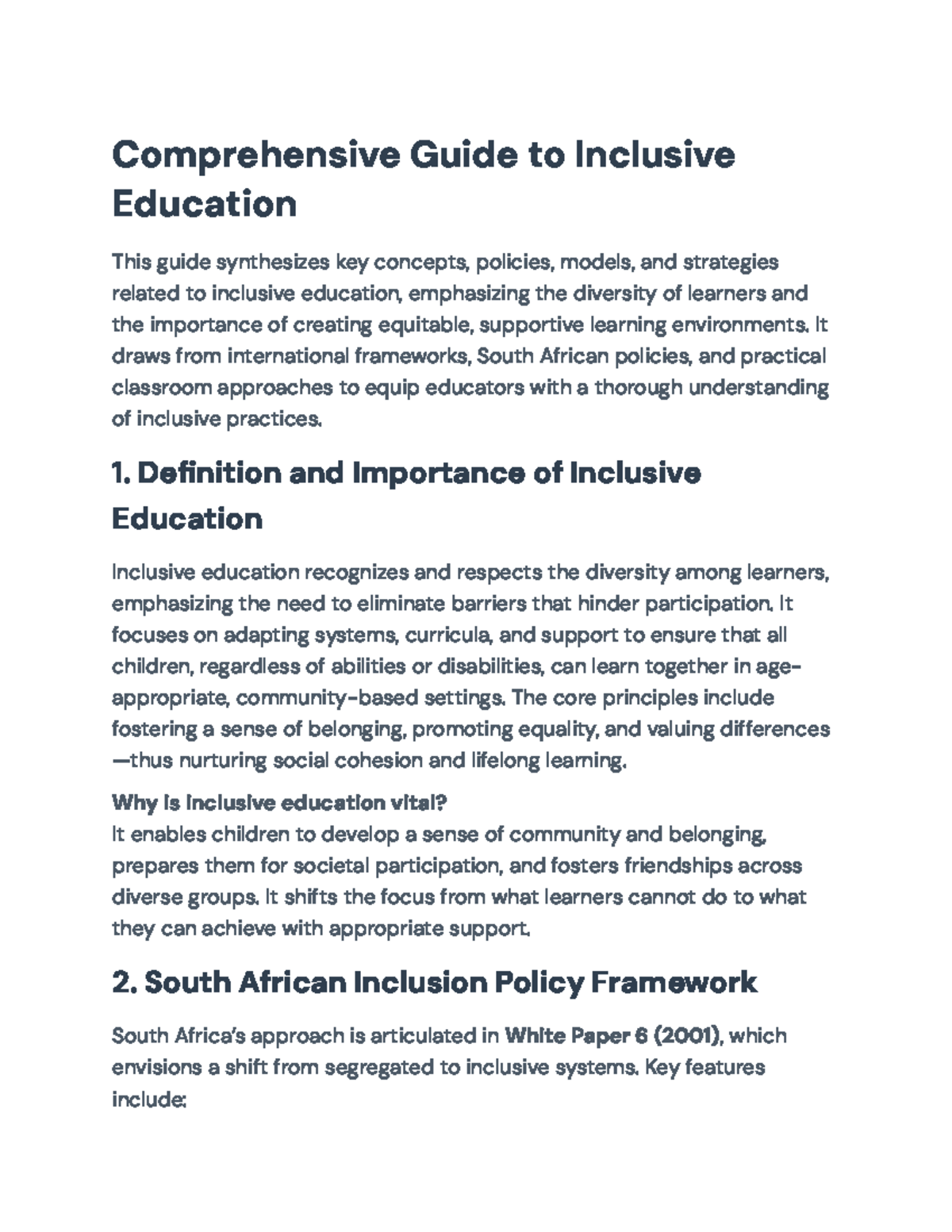 Comprehensive Guide to Inclusive Education: Framework & Strategies ...