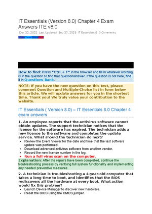 IT Essentials ch 1-9 exam - Home / IT Essentials v8. / IT Essentials v8 ...