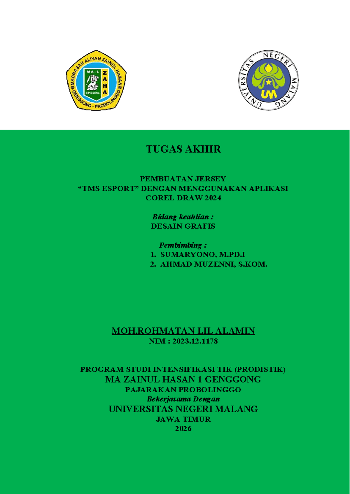 TUGAS AKHIR: DESAIN JERSEY TMS ESPORT DENGAN COREL DRAW 2024 - Studocu