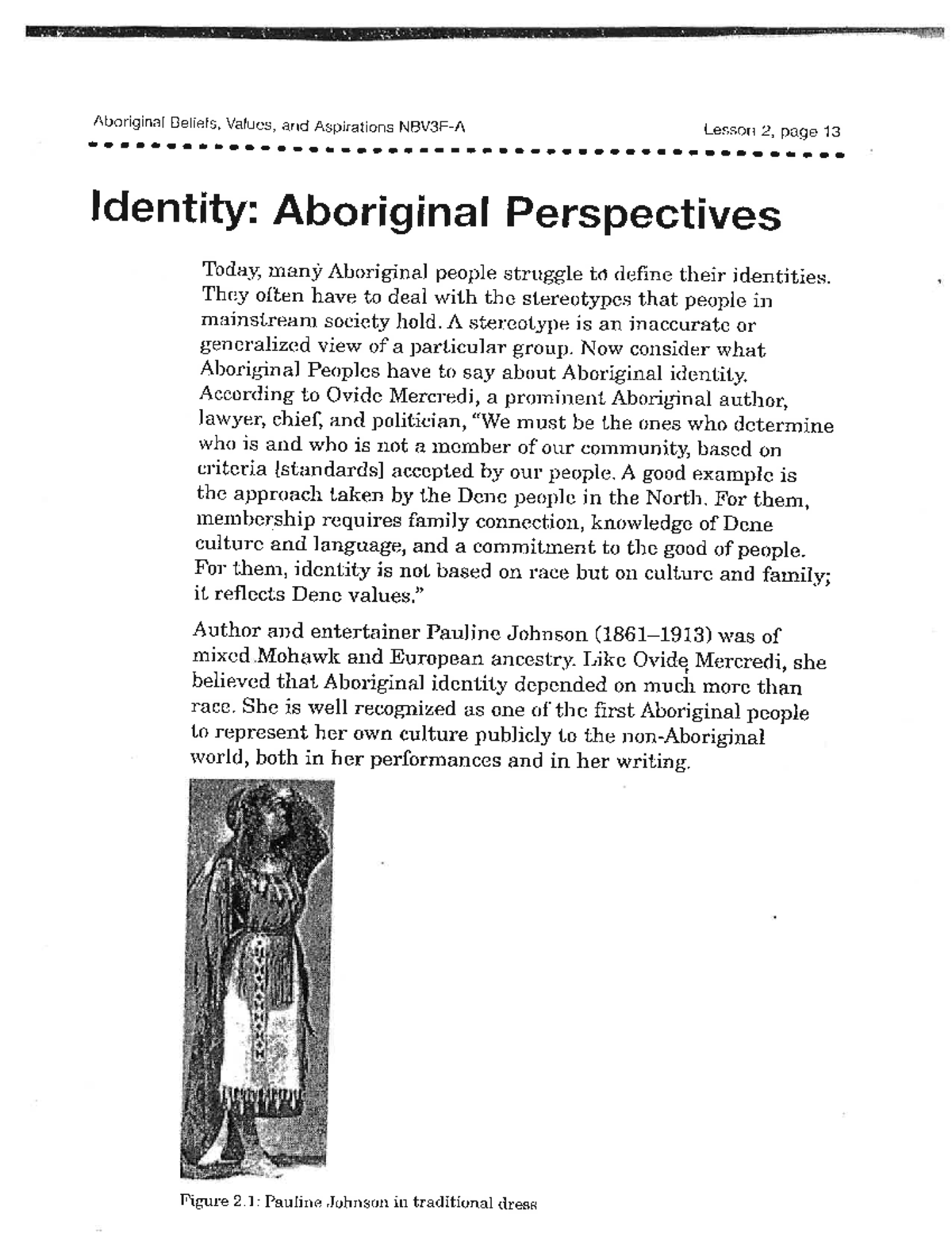 Aboriginal Perspectives on Identity: Lesson 2 Insights - Studocu