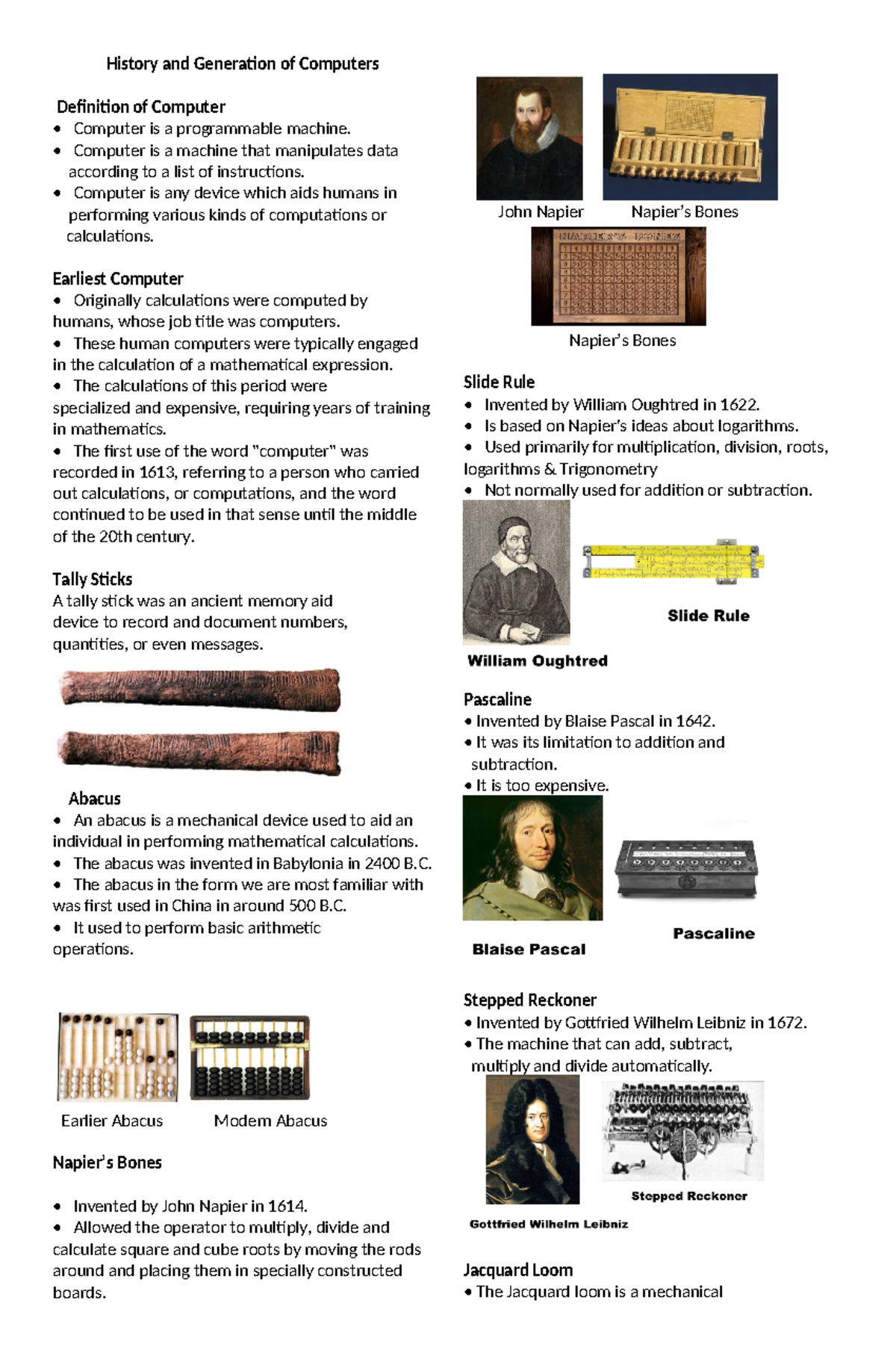 History and Generation of Computers - History and Generation of ...