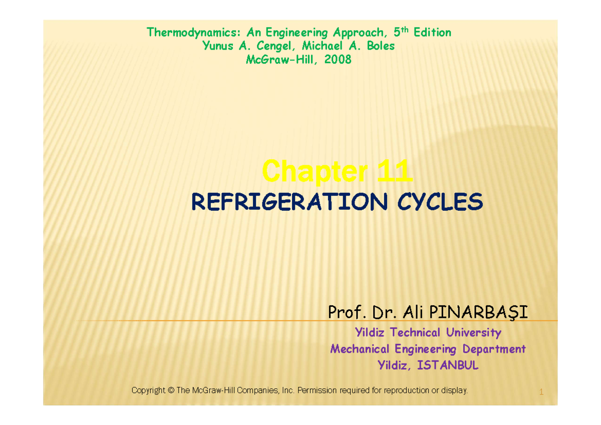 Thermo 2 Final Exam Chapter 11: Refrigeration Cycles Overview - Studocu