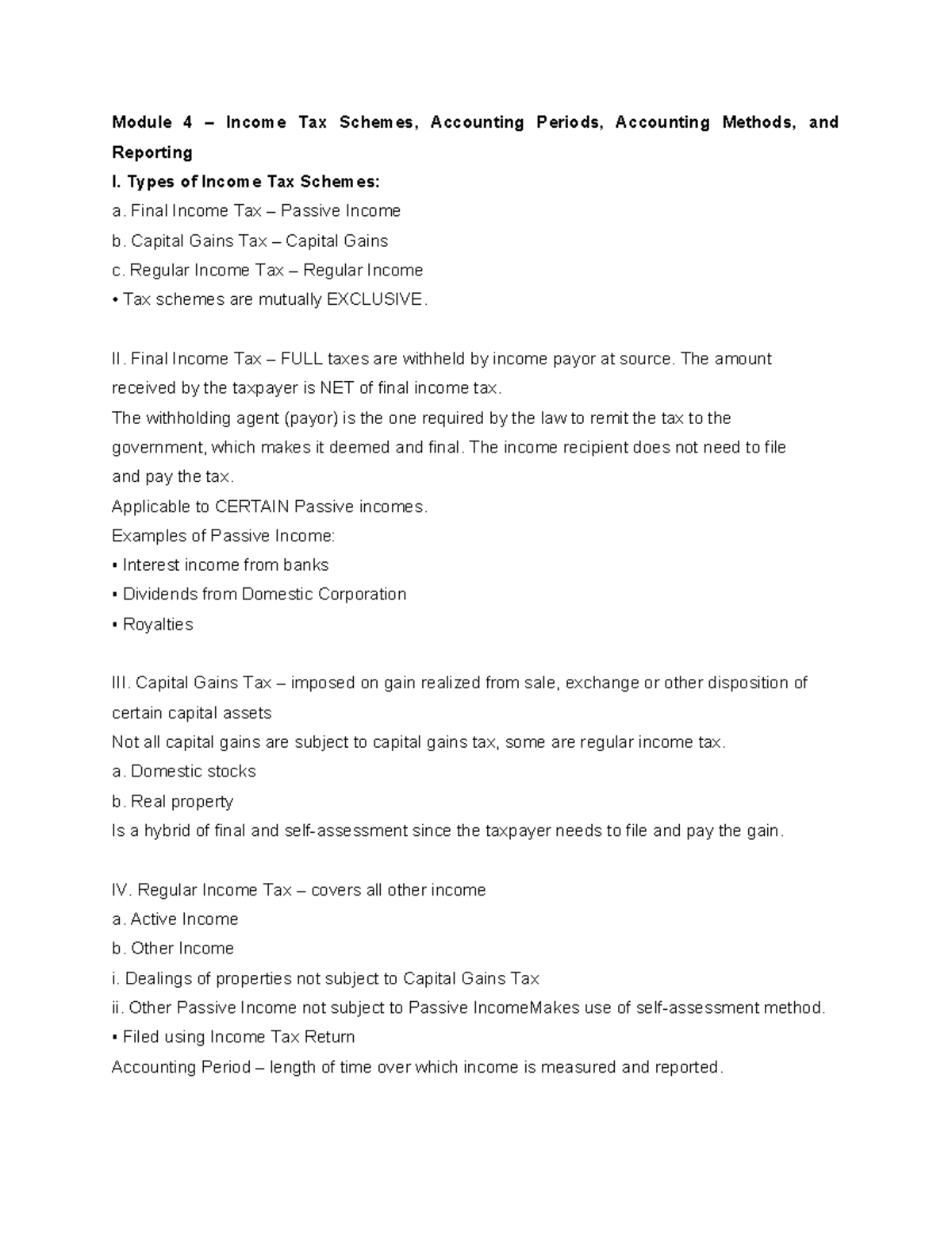Module 4 – Income Tax Schemes, Accounting Periods, Accounting - Types ...