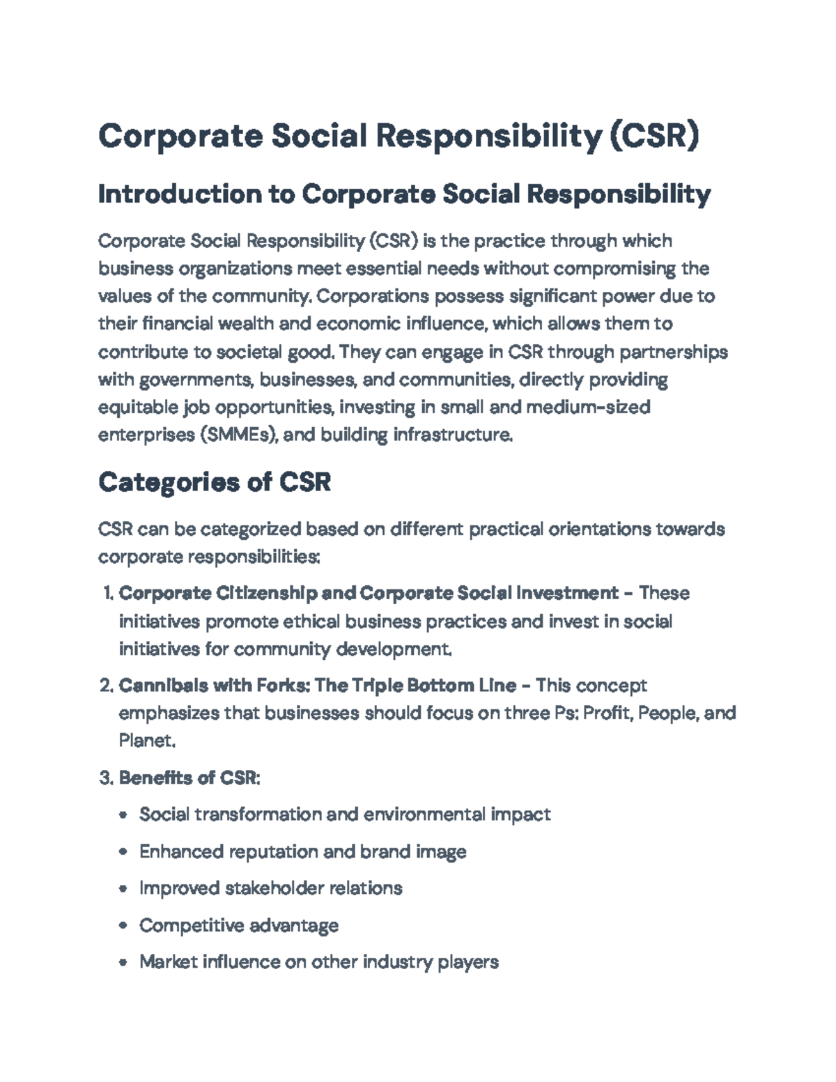 Corporate Social Responsibility (CSR): Principles and Challenges ...