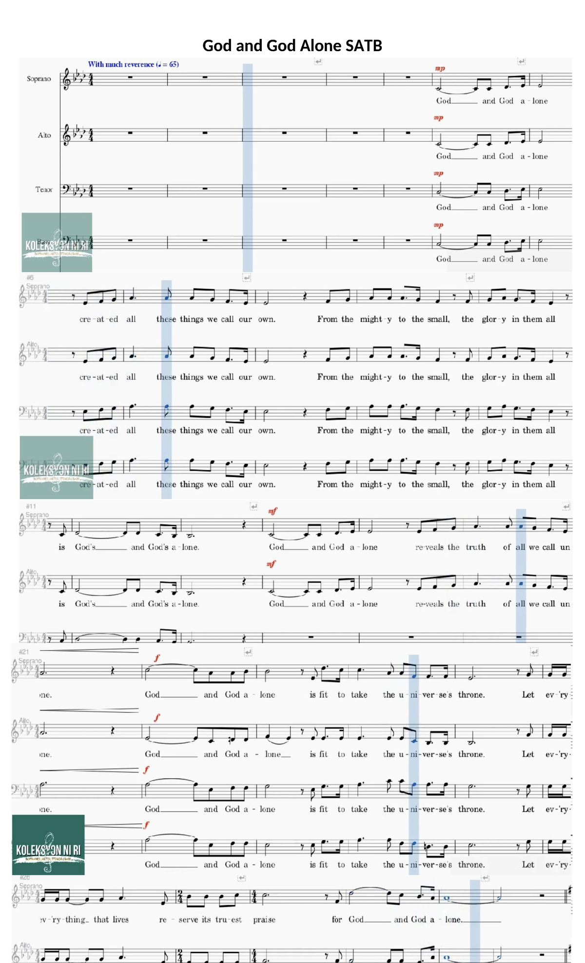 God and God Alone SATB Choral Arrangement - Studocu