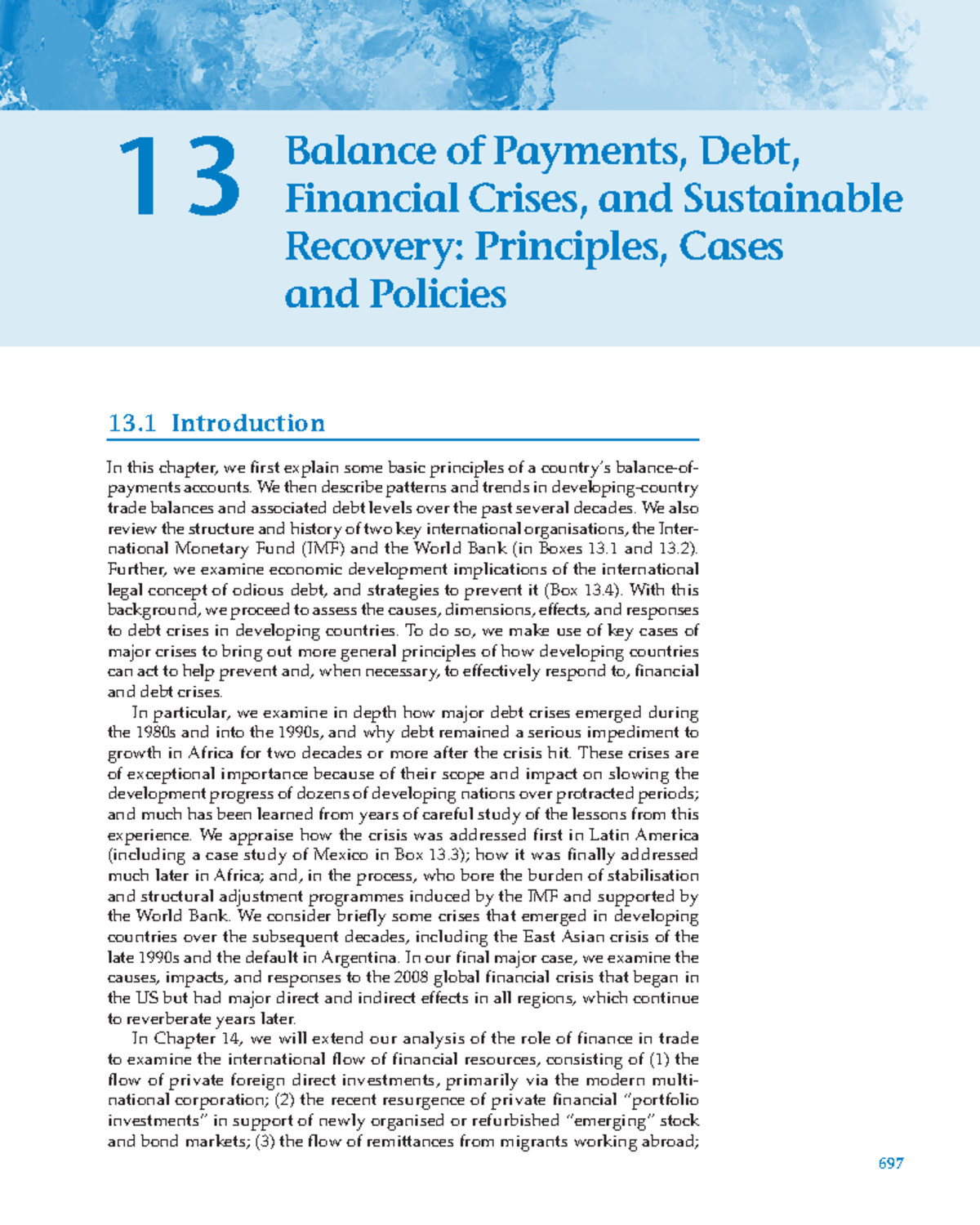 Economic Development: Chapter 13 - Balance of Payments, Debt, and ...