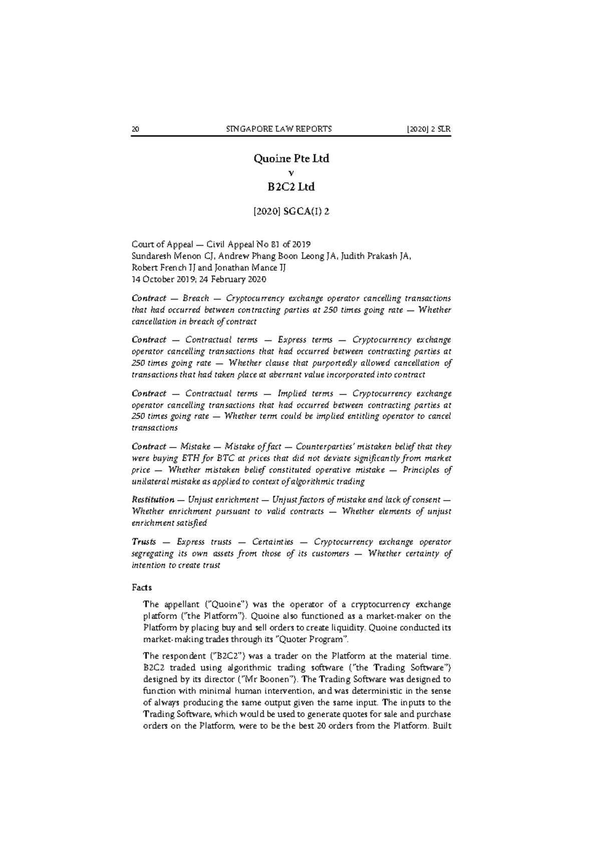 Chwee Kin Keong v Digilandmall Pte Ltd [2005] 1 SLR(R) - Appeal on ...