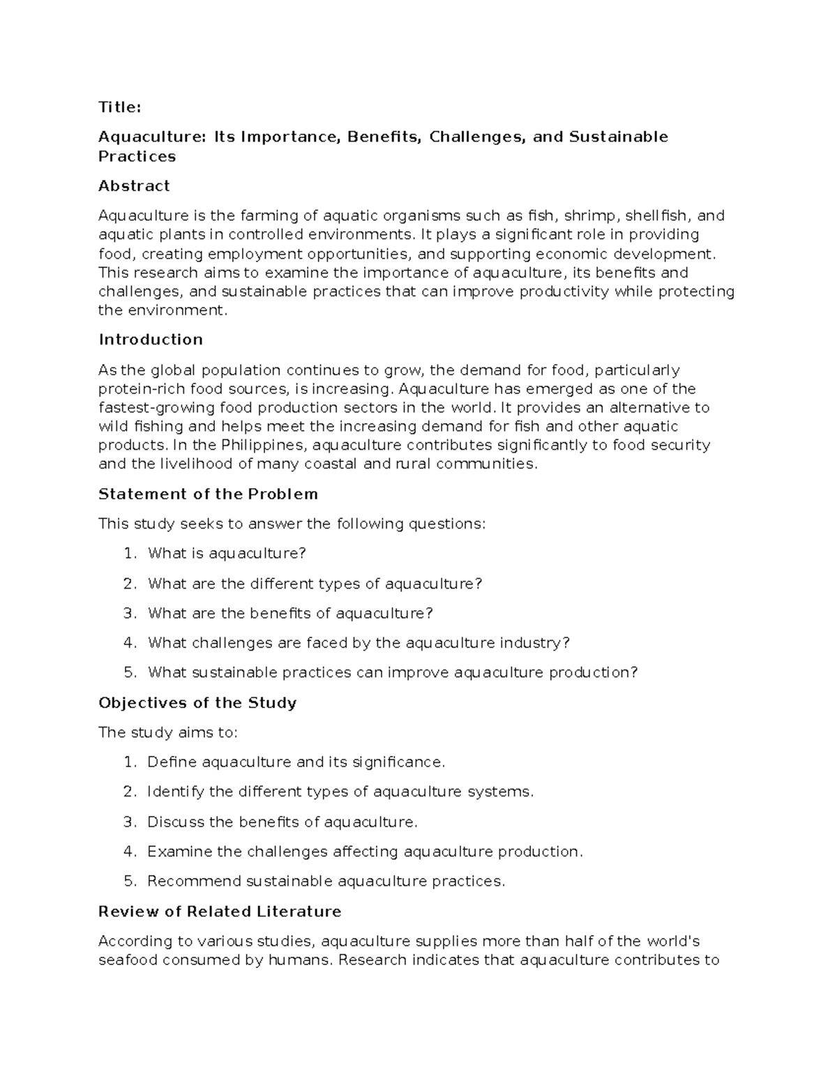 Aquaculture: Importance, Benefits, Challenges & Sustainable Practices ...
