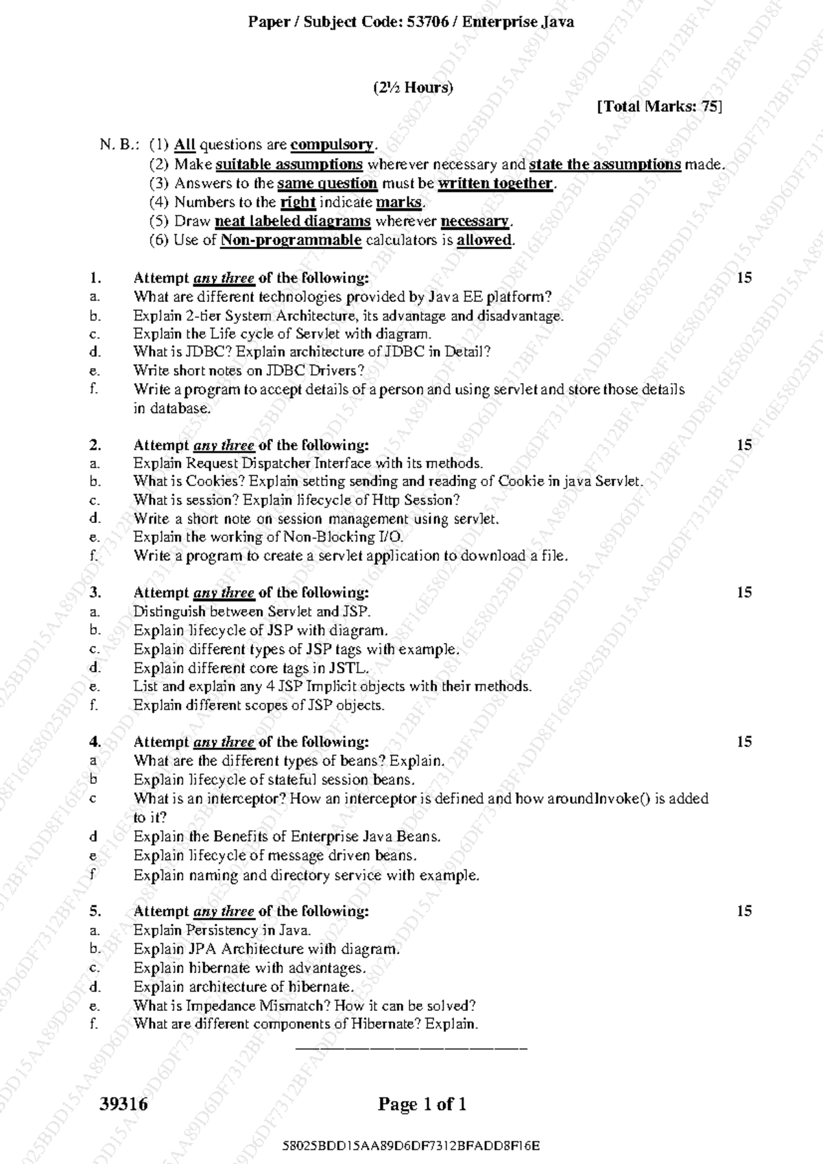 Enterprise Java Exam Paper (53706) - Oct 2023 - Studocu