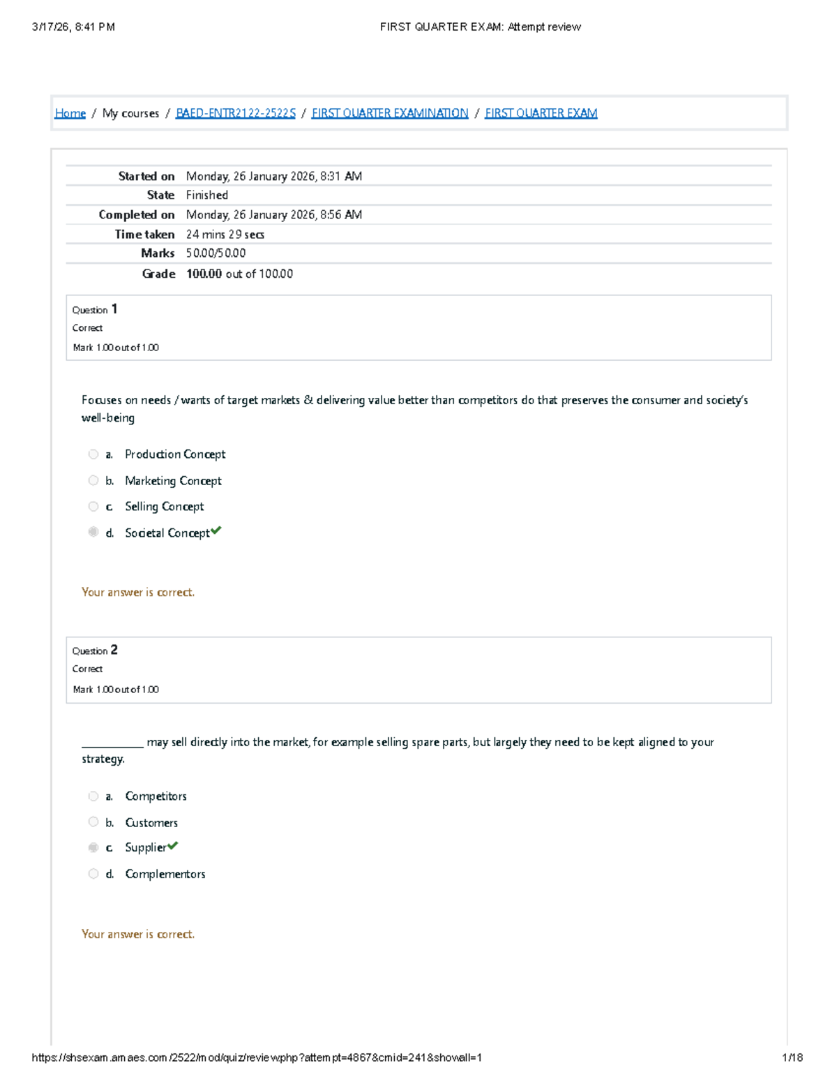 Entrep Q1 - G12: First Quarter Exam Review - Studocu