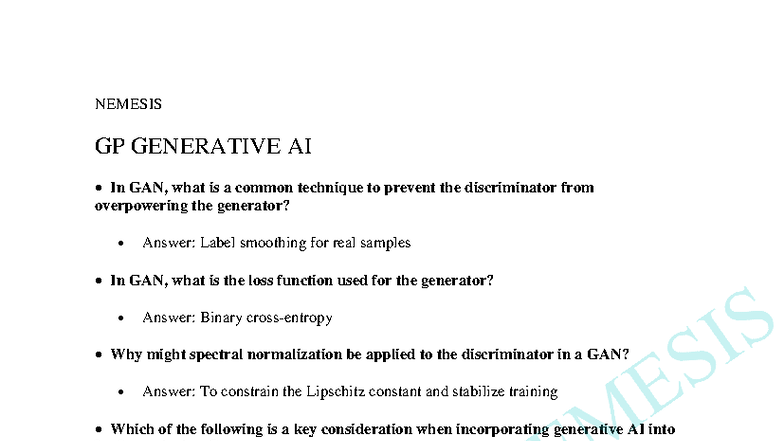 NEMESIS GP Generative AI: Key Concepts and Applications - Studocu