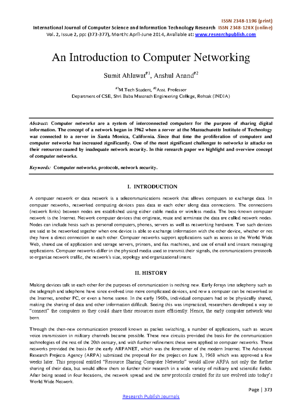 Computer Networking-318 - International Journal of Computer Science and Information Technology ...