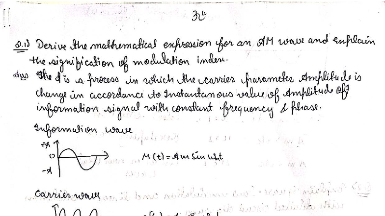 Mathematical Derivation of AM Wave & Modulation Index Explained (30 d ...