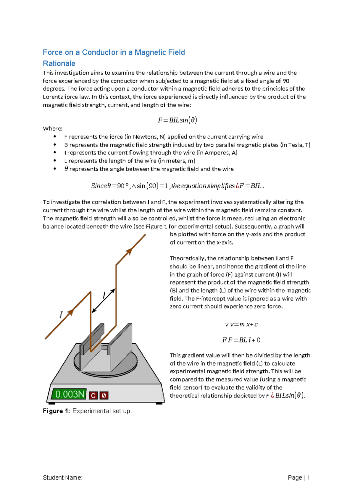 MP3 Report 2025: Force on a Conductor in a Magnetic Field Experiment ...