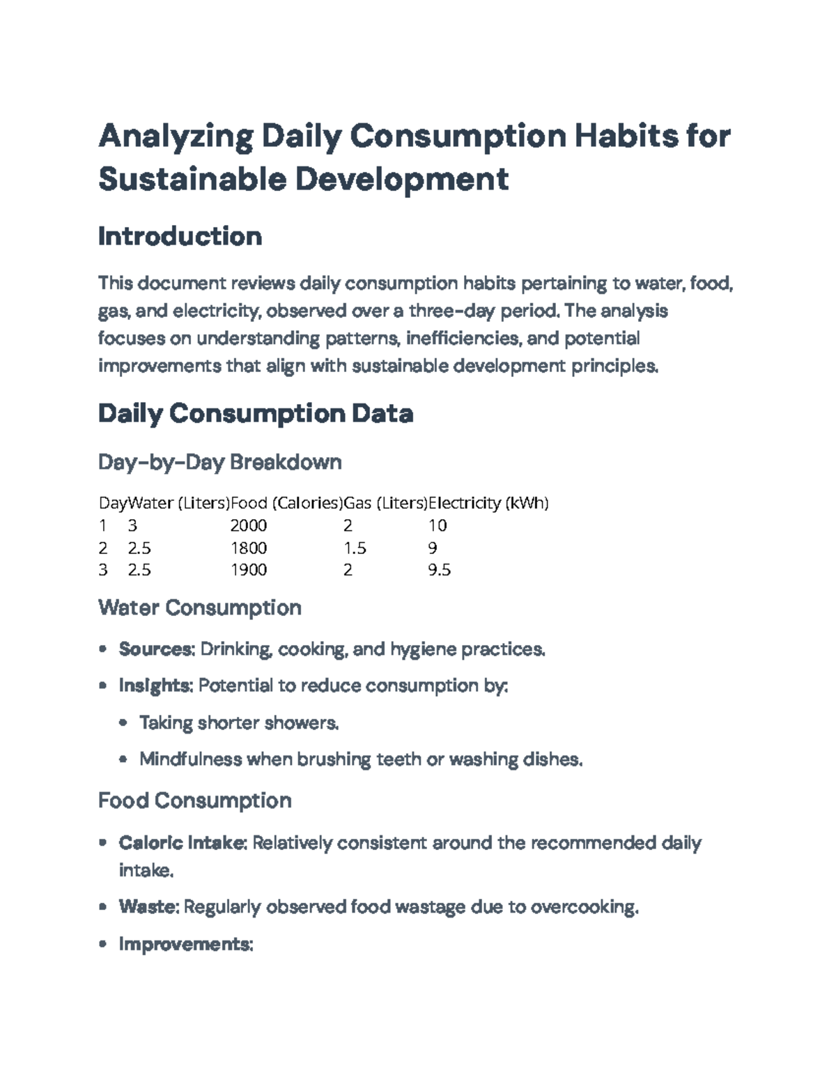 Sustainable Consumption Analysis: Daily Habits Review for Development ...