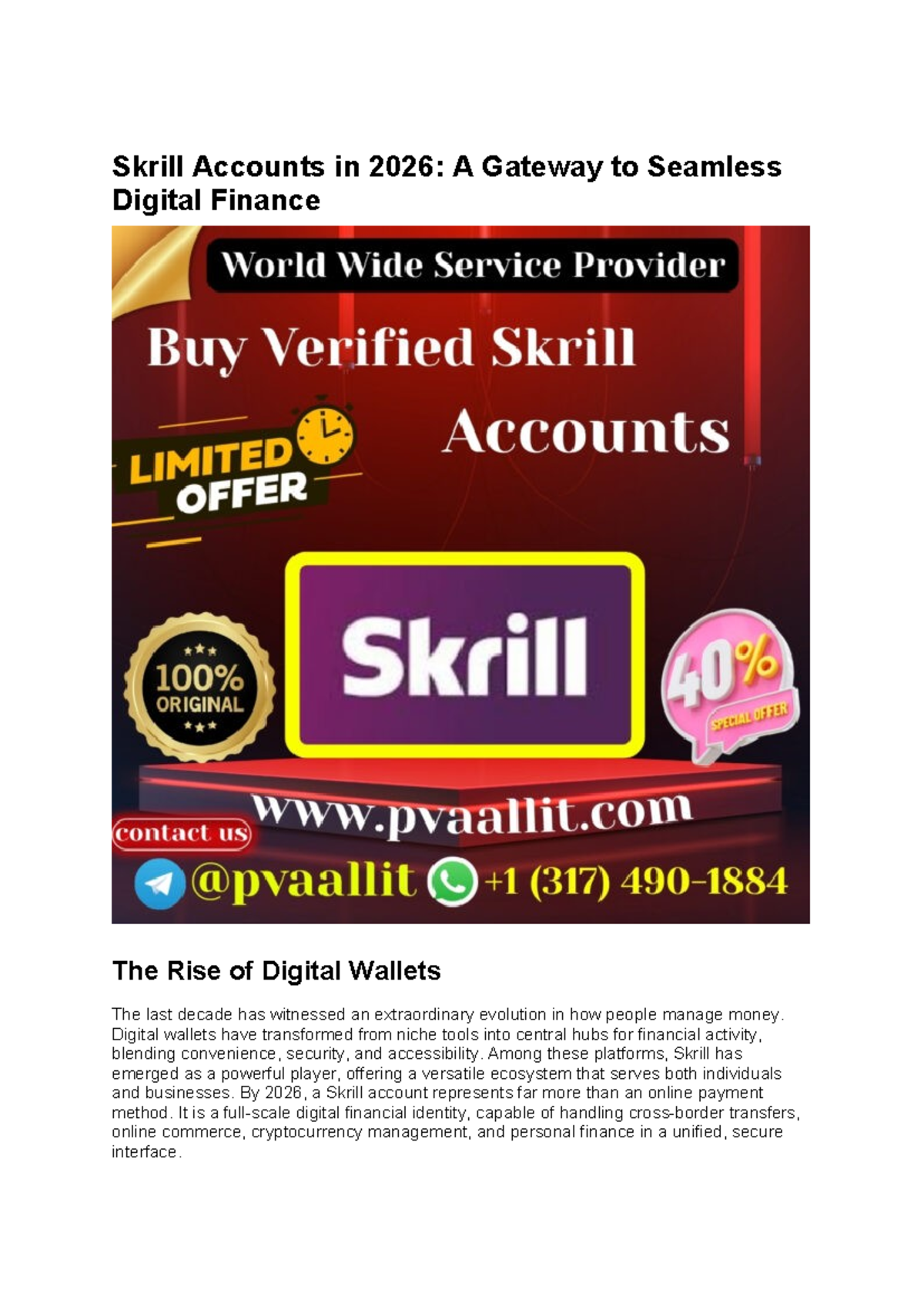 Skrill Accounts in 2026: A Comprehensive Guide to Digital Finance - Studocu