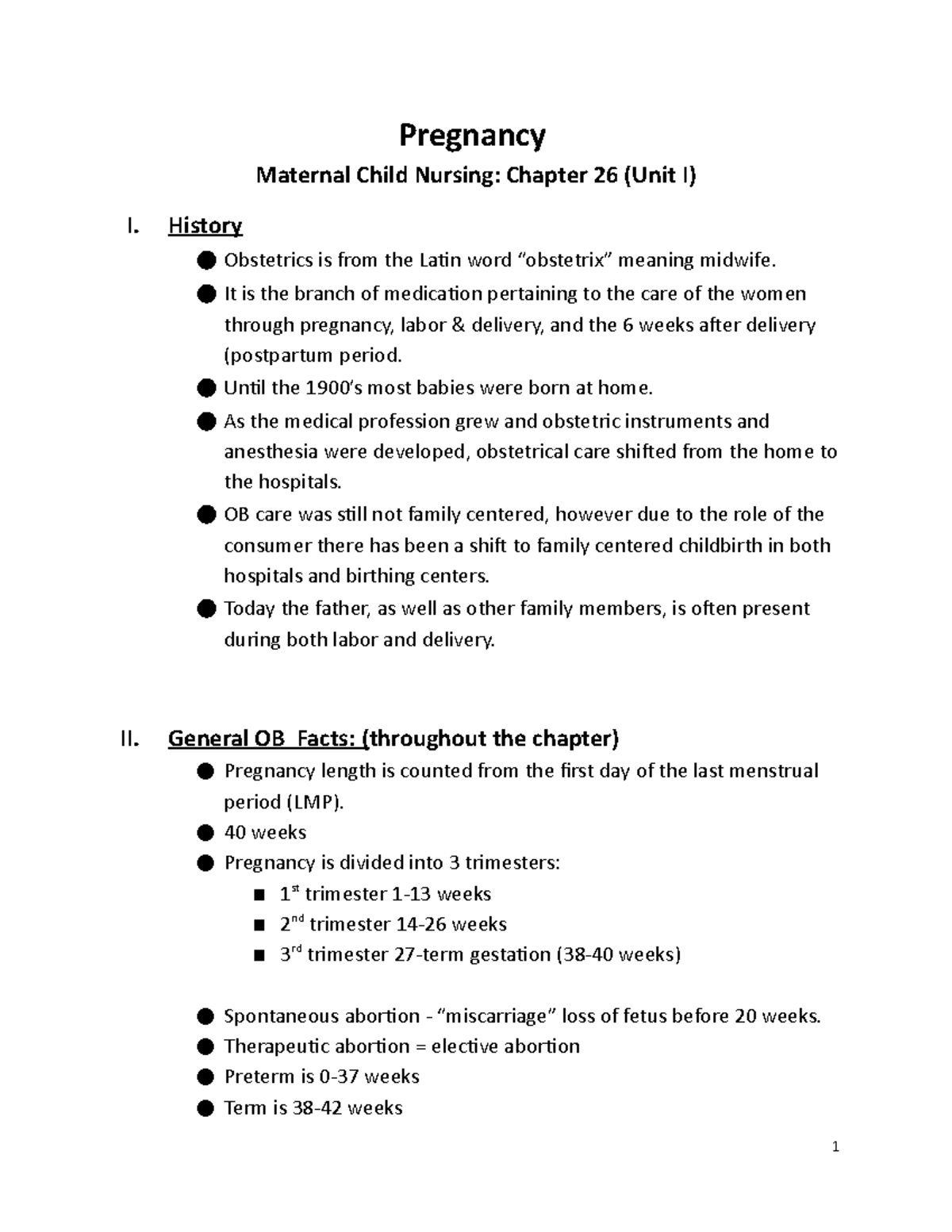 Maternal Child Nursing Overview: Key Concepts from Chapter 26 - Studocu