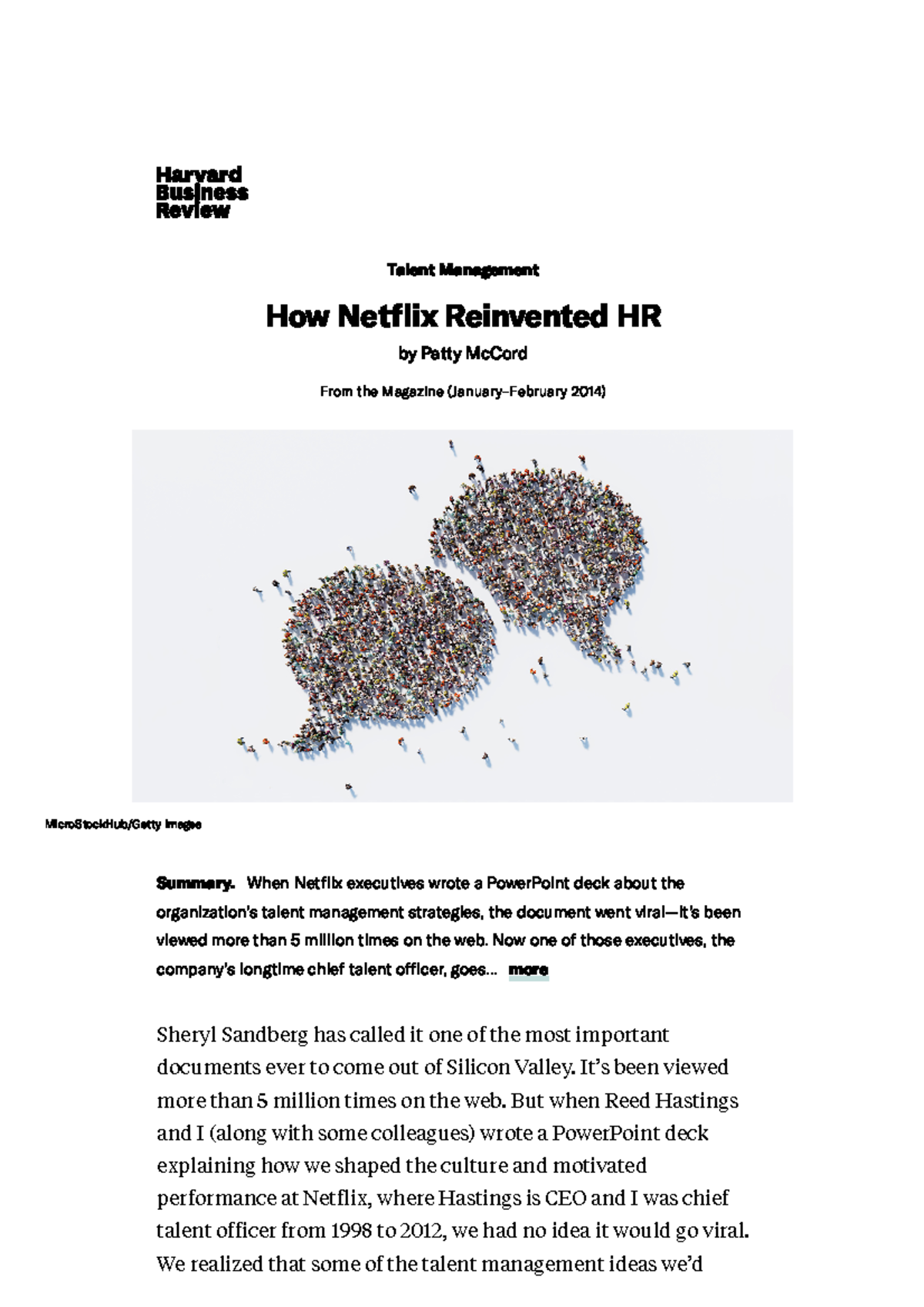 How Netflix Reinvented HR: Insights from Patty McCord (2014) - Studocu