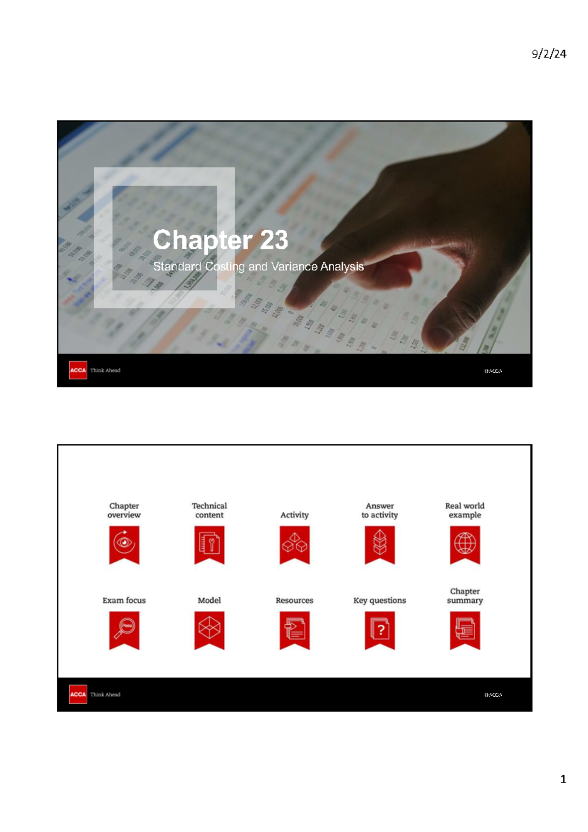 MA Ch23 Standard Costing & Variance Analysis Notes - Studocu