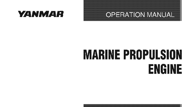 YANMAR Marine Diesel Engine Operation Manual (12AYM-WST) - Studocu
