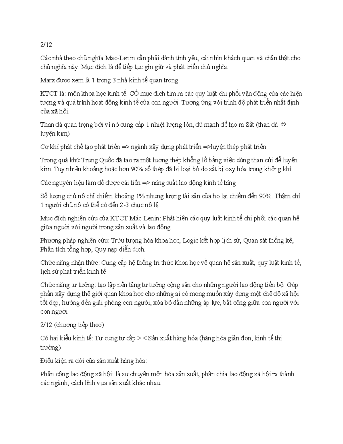 Ghi Chép Môn KTCT: Tình Yêu và Phát Triển Chủ Nghĩa Marx-Lenin - Studocu