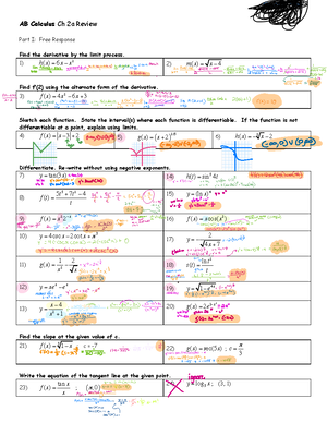 Quarter+2+Test+1+Extra+Review - AP Calculus AB Quarter 2 Test 1 Extra ...