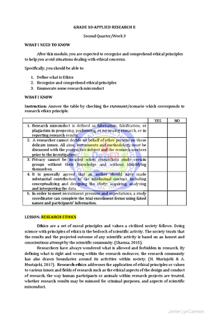 Practical Research Grade 10 Module 1 (Practice Materials) - GRADE 10 ...