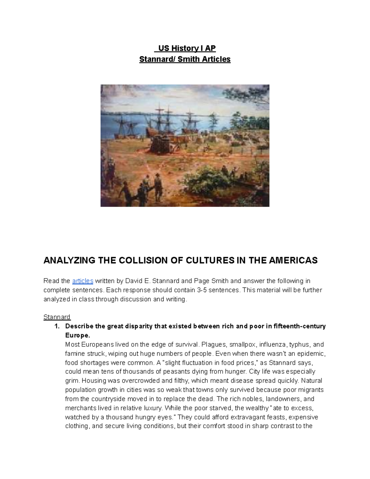 US History I AP: Analyzing Indentured Servitude & Colonial Life - Studocu