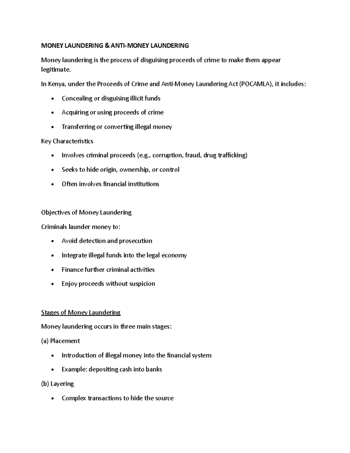 Money Laundering Notes: Understanding POCAMLA and Its Implications ...
