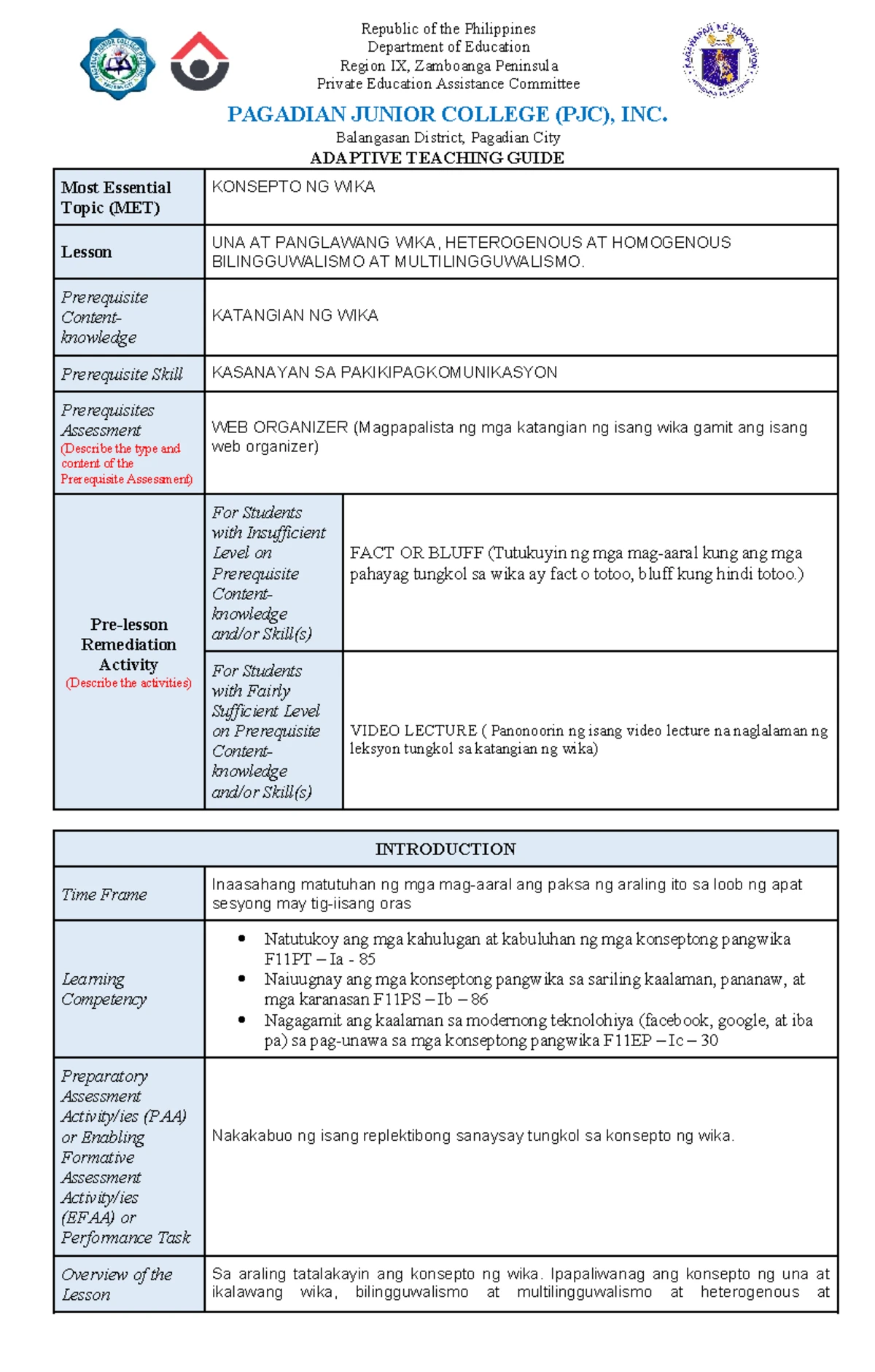 ATG Kpwkp WEEK 8: Adaptive Teaching Guide on Makamasang Pananaliksik ...