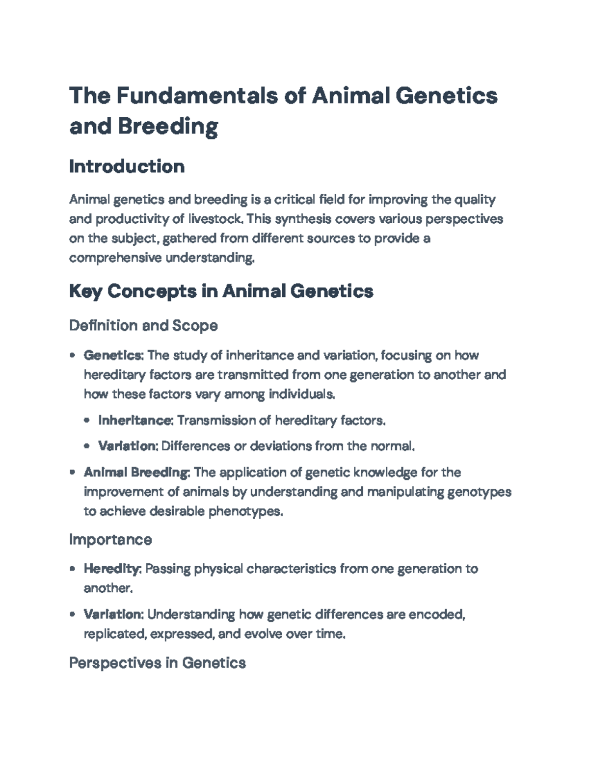 Animal Genetics and Breeding: Comprehensive Overview and Strategies ...