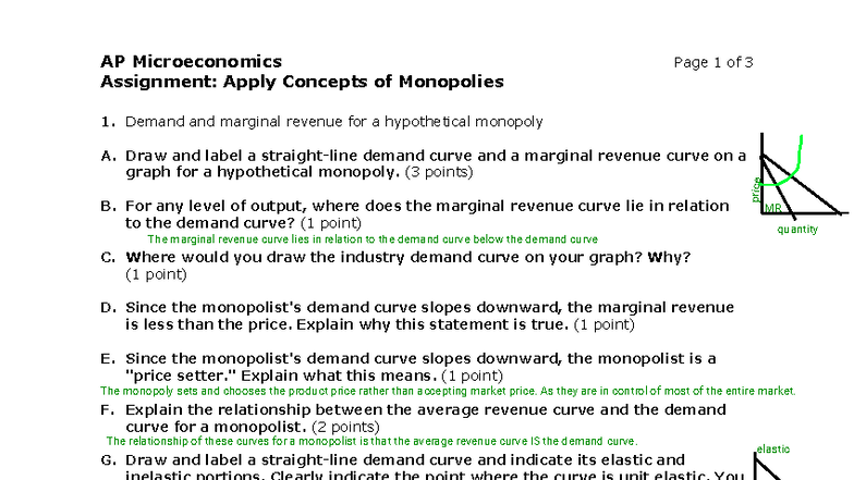 AP Microeconomics Assignment: Understanding Monopolies Concepts - Studocu