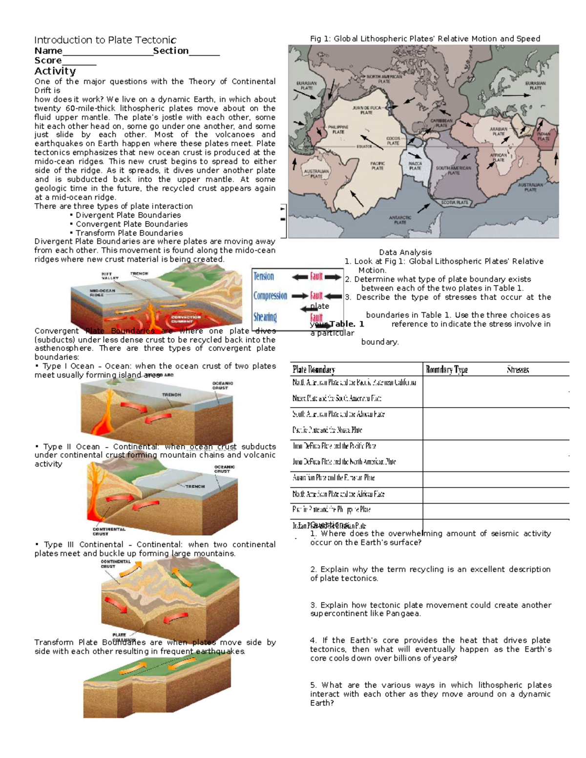 Introduction to Plate Tectonics: Dynamics of Lithospheric Motion - Studocu