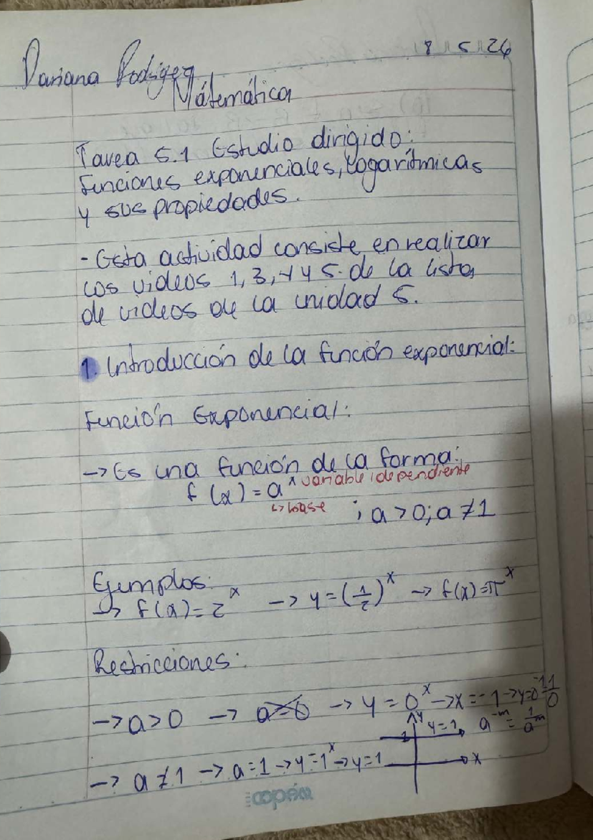 Tarea 5: Estudio de Funciones Exponenciales y Logarítmicas - Studocu