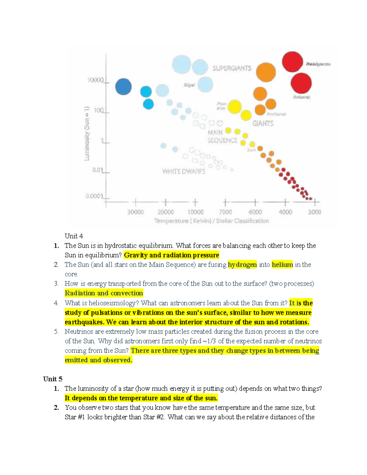 Midterm Exam Study Guide - Astronomy (Units 4-6) - Studocu