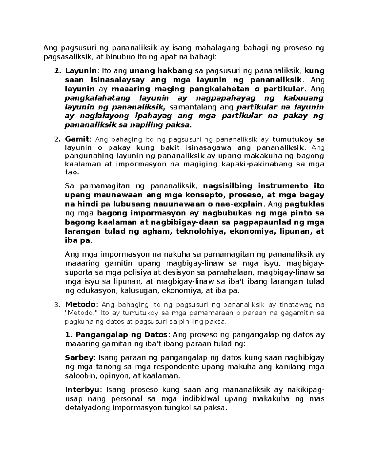 Ang pagsusuri ng pananaliksik ay isang mahalagang bahagi ng proseso ng ...