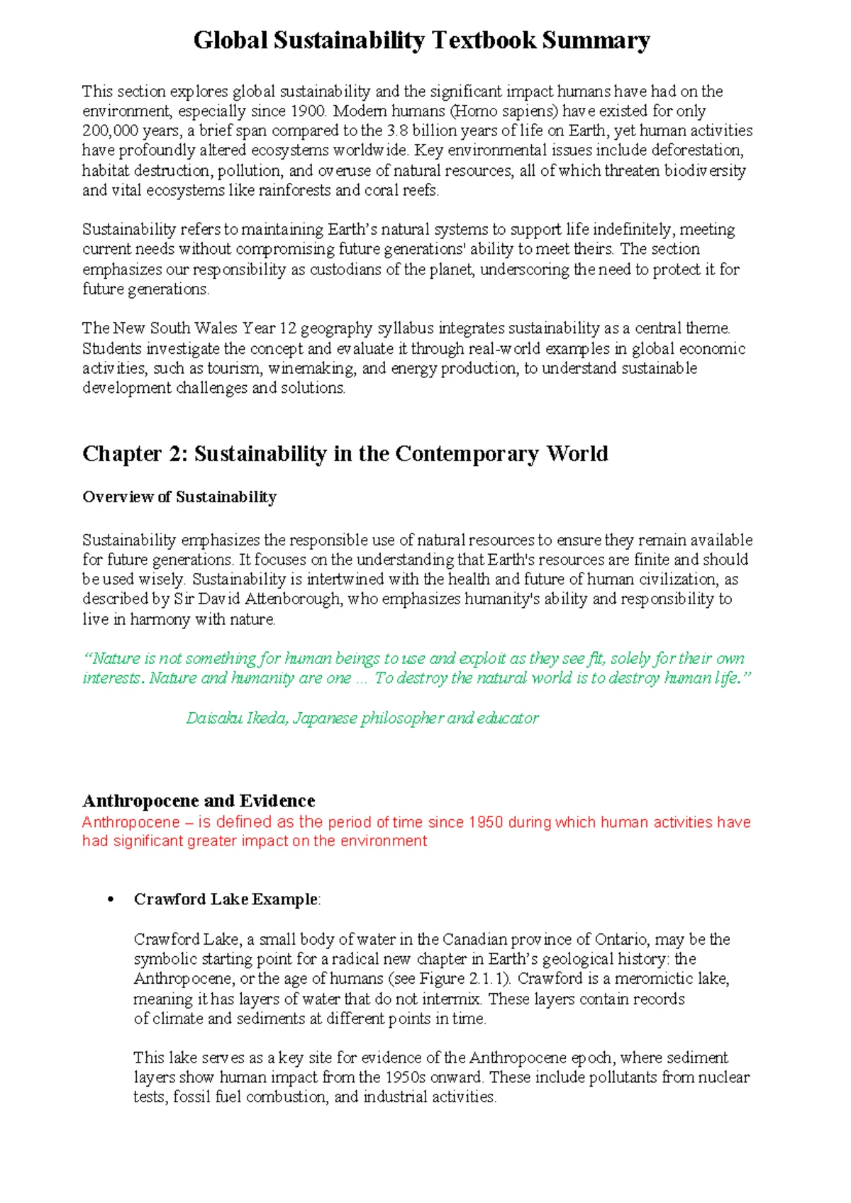 Daintree Rainforest Report: Management of Environmental Change - Studocu