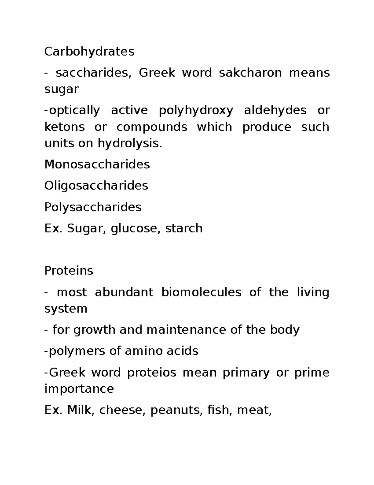 Biology and Chemistry - Carbohydrates saccharides, Greek word sakcharon ...