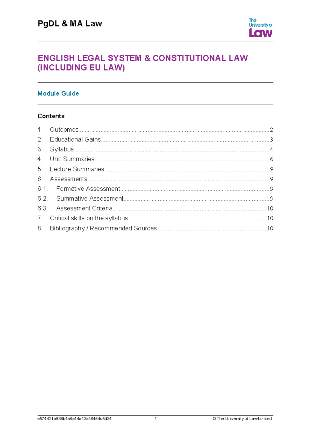 ENGLISH LEGAL SYSTEM & CONSTITUTIONAL LAW SYLLABUS (MODULE) - Studocu