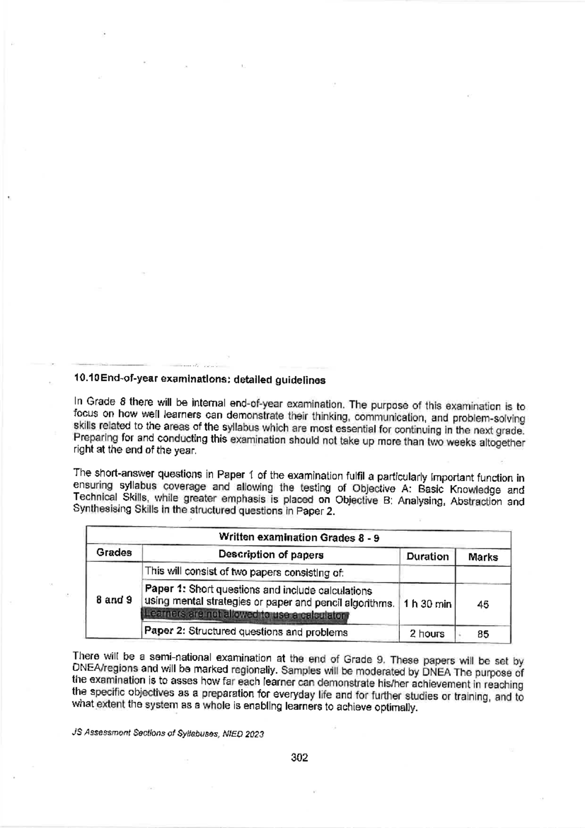 Gr 8 & 9 Exam Guidelines: Paper Structure & Mark Distribution - Studocu