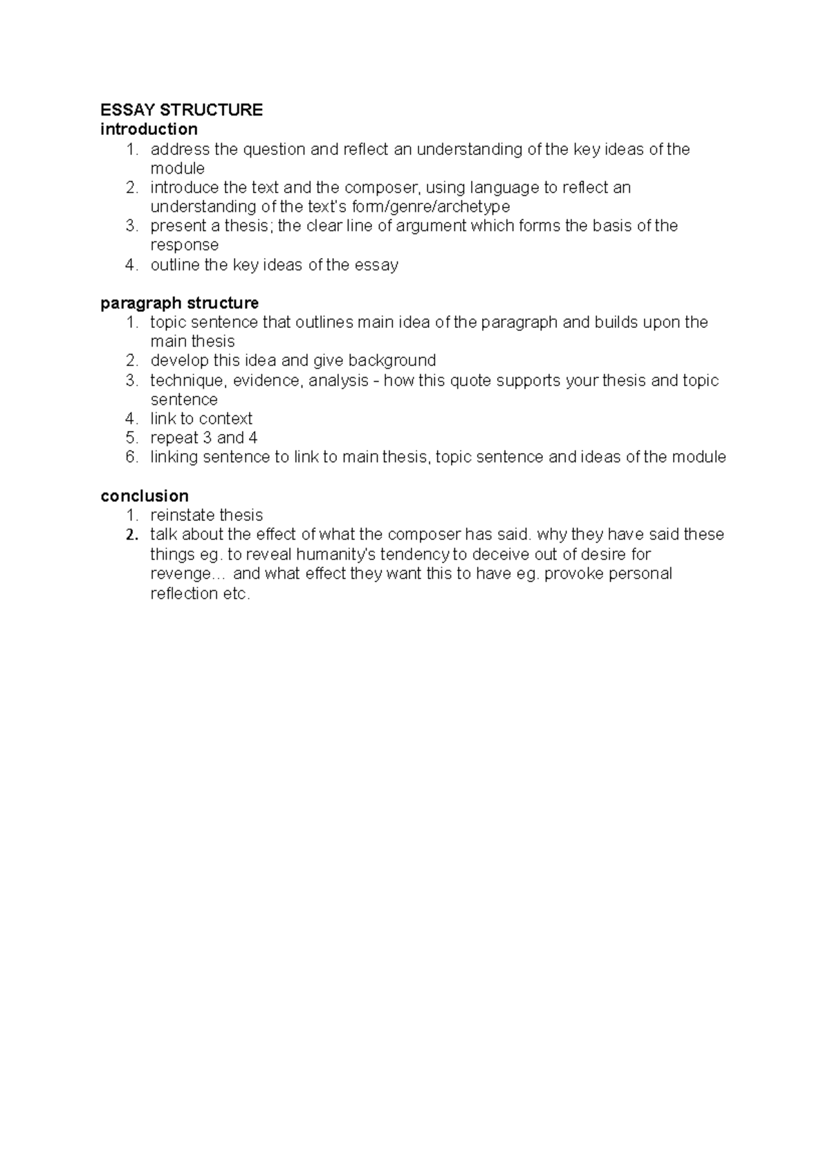 Advanced essay guide - Studocu