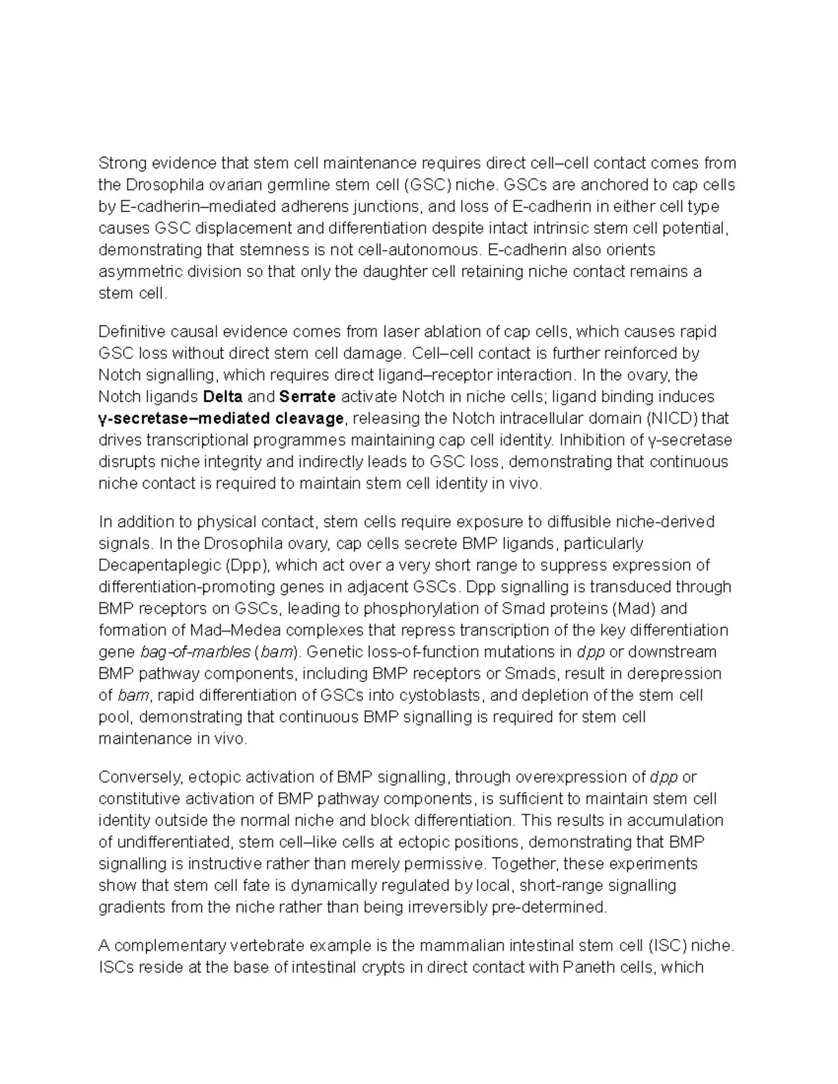 In Vivo 20 - Essay on Stem Cell Maintenance and Signalling - Studocu