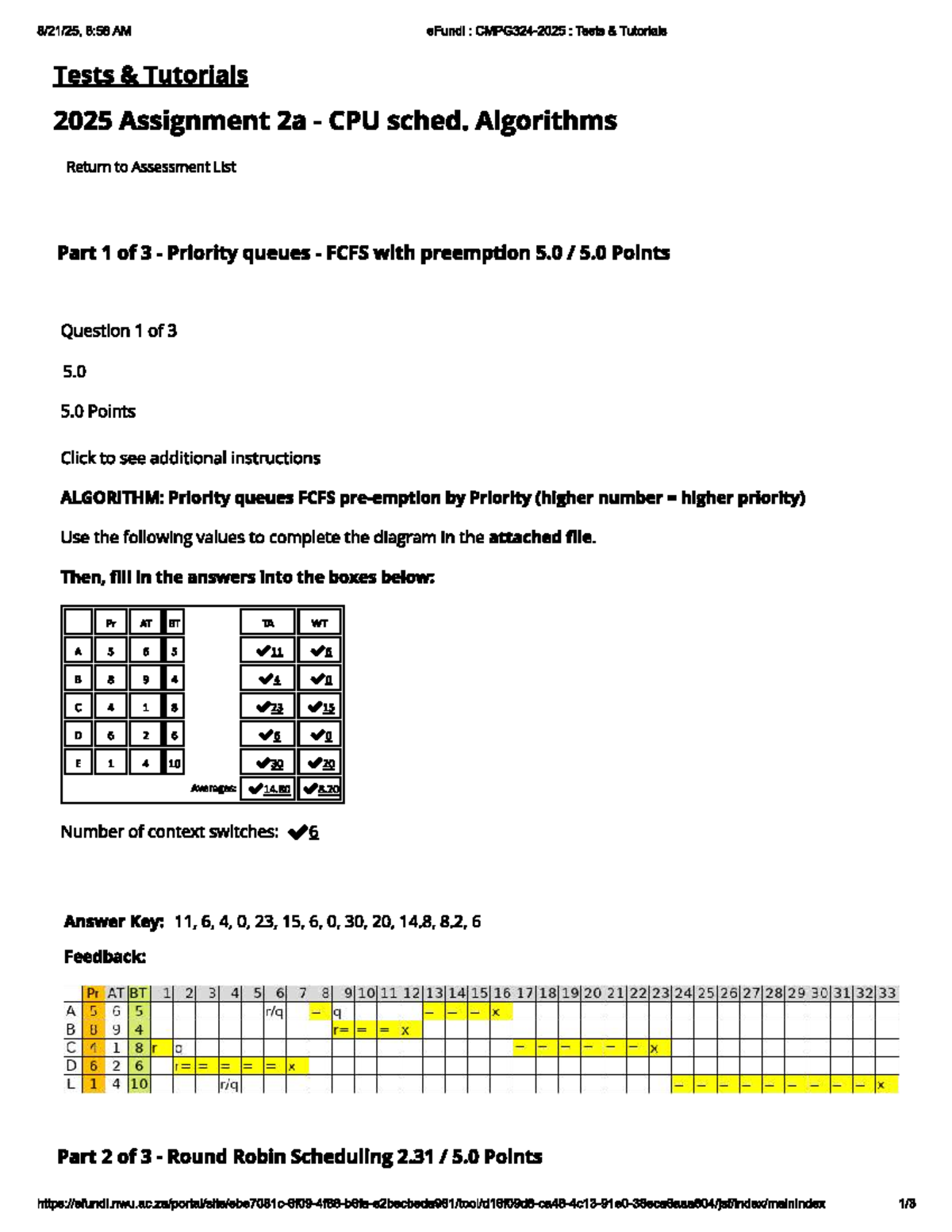 2025 Assignment 2a - CPU Scheduling Algorithms Overview - Studocu
