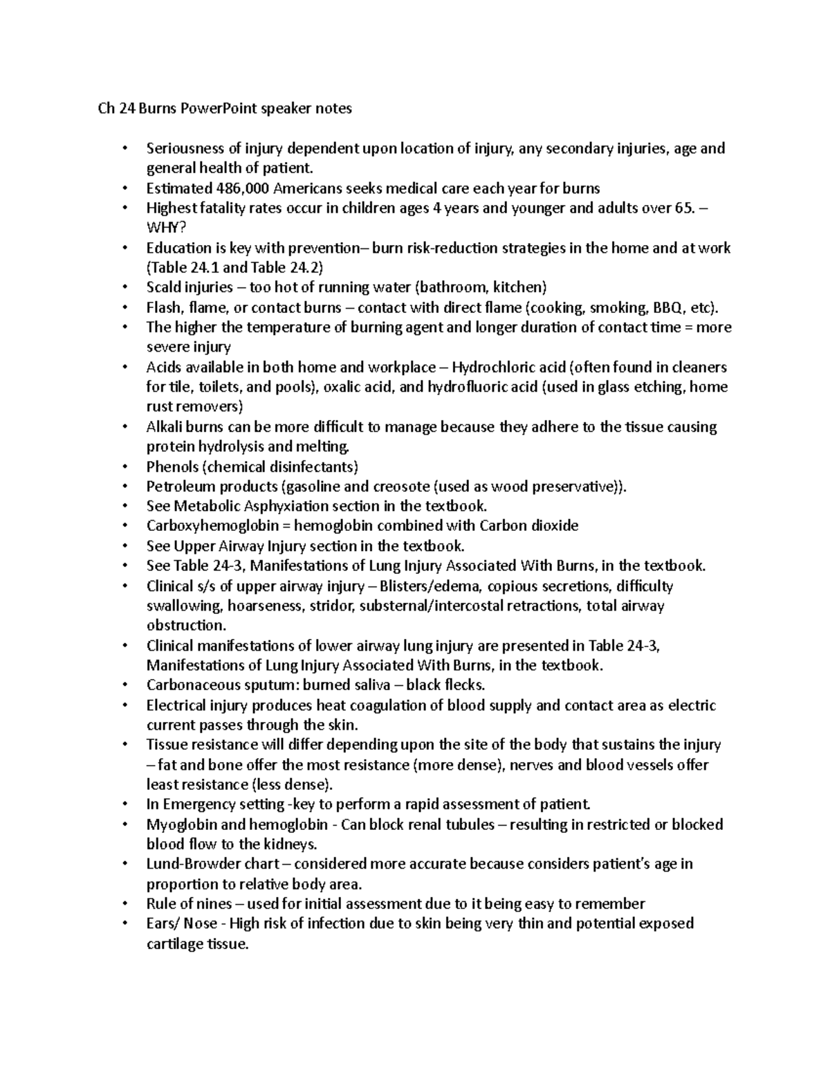 Ch 24 Burns: PPT Speaker Notes Overview and Key Insights - Studocu