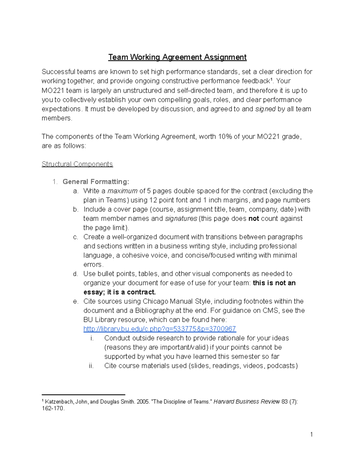 Team Working Agreement Assignment for MO221: Fall 2025 - Studocu
