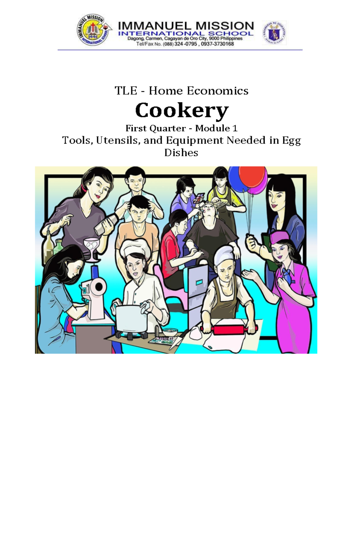 TLE Home Economics Cookery Q1 Module 1: Tools & Equipment for Egg ...
